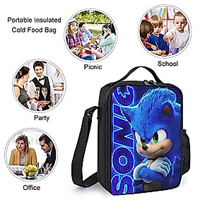 Jpsxnwv 3PCS Game Backpack Set Durable Casual Daypack Bag Cartoon BookBag 17 Inch Backpack with Reusable Lunch Bag Pencil Case for Boys Girls Teens