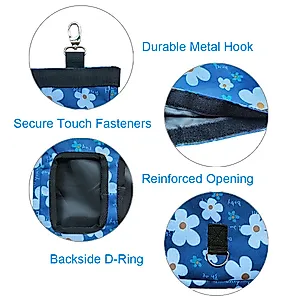 Guinea Pig Hay Feeder, Hanging Rabbit Hay Feeder Bag for Guinea Pigs Bunnies Chinchillas. Blueflower