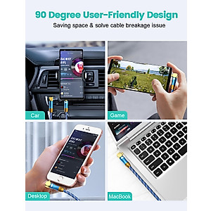 90 Degree Right Angle Aux Cable - [24K Gold-Plated,Sound Quality] EMK Audio Stereo Male to Male Cable for Laptop, Tablets, MP3 Players,Car/Home Aux Stereo, Speaker or More (4Ft/1.2Meters)