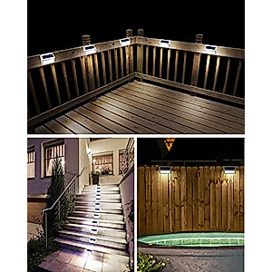 Treela 16 Pack Solar Step Lights Waterproof Stair Lights, Each One with 30 LED Lights, Outdoor Driveway Lights for Yard Fence Driveway Walkway Garden (Cold White Light)