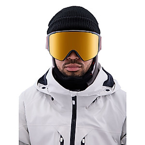 Anon M4S Cylindrical Goggles + Bonus Lens + MFI face mask, Frame: Warm Gray, Lens: Perceive Sunny Bronze (17% / S3), Spare Lens: Perceive Cloudy Burst (59% / S1)