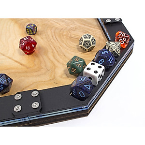 C4Labs Dice Tray~10" Octagon-Plain Wood Design, for Games, Gaming