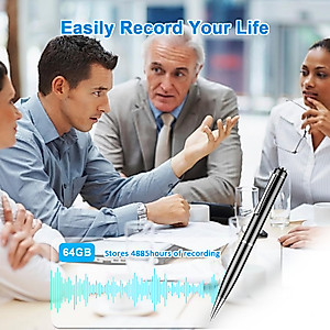 64GB Digital Voice Recorder Voice Activated Recorder for Lectures Meetings - Wohlman 4880 Hours Sound Audio Recorder Dictaphone Recording Device with Playback,Password