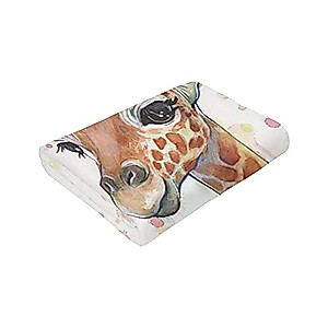 Giraffe Soft Throw Blankets Flannel All Season Warm Giraffe Art Large Blanket for Sofa Living Room Small Bed Blanket 50"X40"
