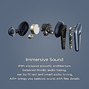 Libratone AIR+ 2 (2nd Gen) True Wireless Earbuds - Active Noise Cancelling, Bluetooth 5.2, in-Ear Headphones with Wireless Charging Case, IP54 Dust and Water Resistant, 24-Hour Playtime, Black