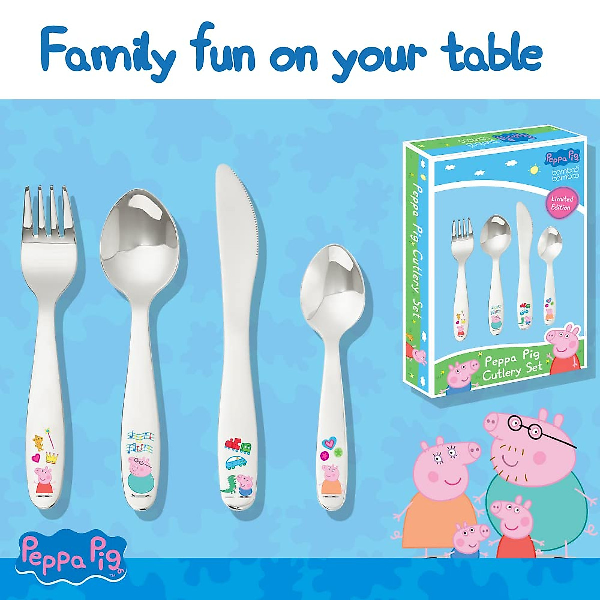 Peppa Pig X bamboo bamboo ® (Peppa 4 Piece Cutlery Set)
