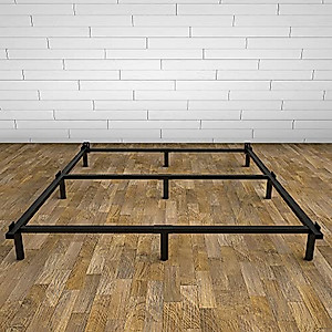 LIJQCI King Size Bed Frame, 7 in Metal King-Size Bed-Frame for Box Spring Foundation, Heavy Duty Bed Frame King Platform Easy Assembly, Noise Free, Black