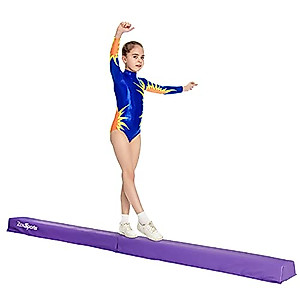 ZENY 6ft Folding Gymnastics Balance Beam Foam Floor Balance Beam Bar with Anti-slip Base Walking Beams Home Gymnastics Equipment for Kids Adults