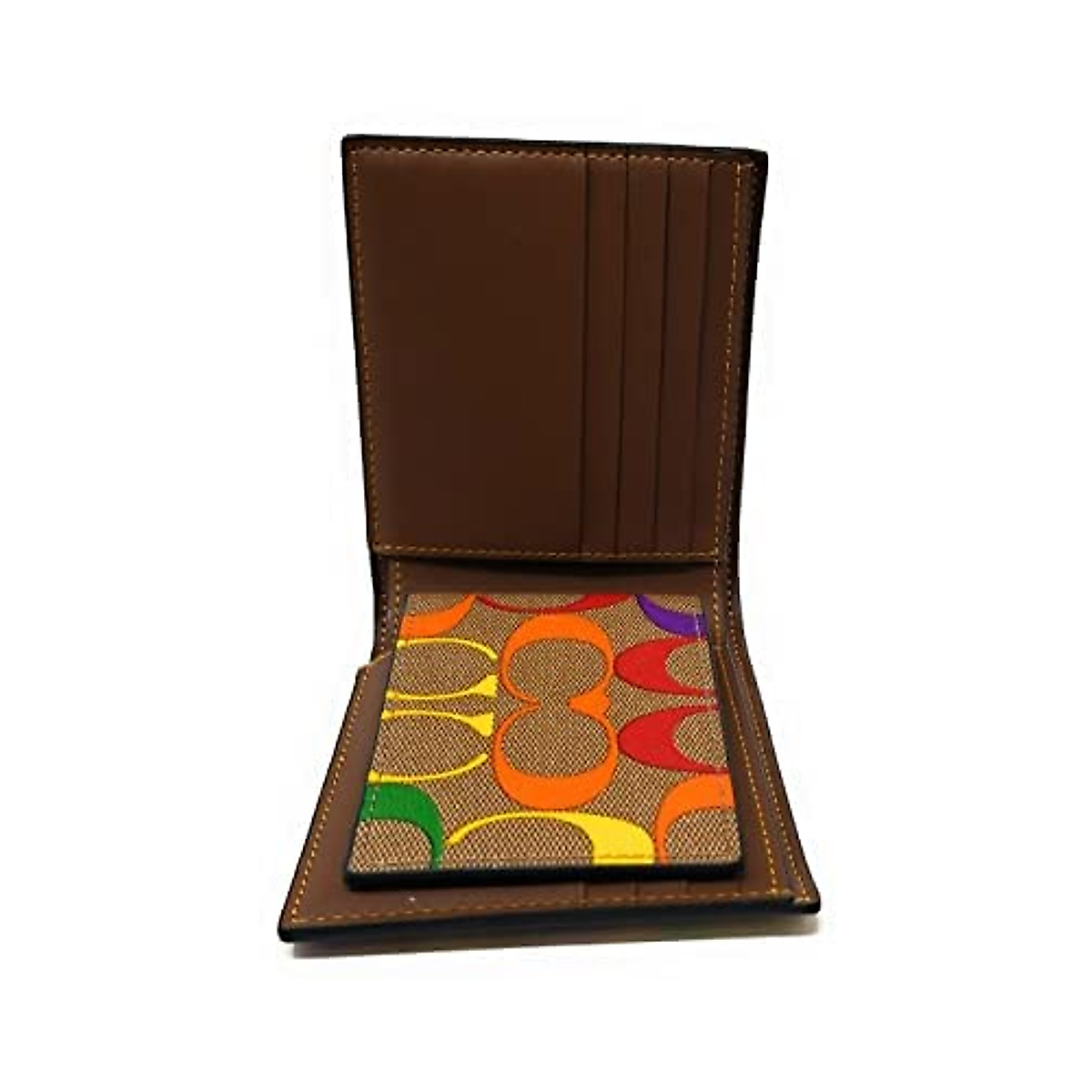 Coach Men's 3 in 1 Wallet (Signature Canvas, Rainbow - Khaki)