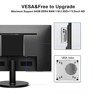 VENOEN NUC Mini PC Core i7 1165G7,Mini Desktop Computer Dual HD with Win 11 Pro Ready,Mini DP,USB-C Thundbolt 4.0,WiFi,BT 5.1,16GB RAM 512GB NVME SSD,Office Desktop PC