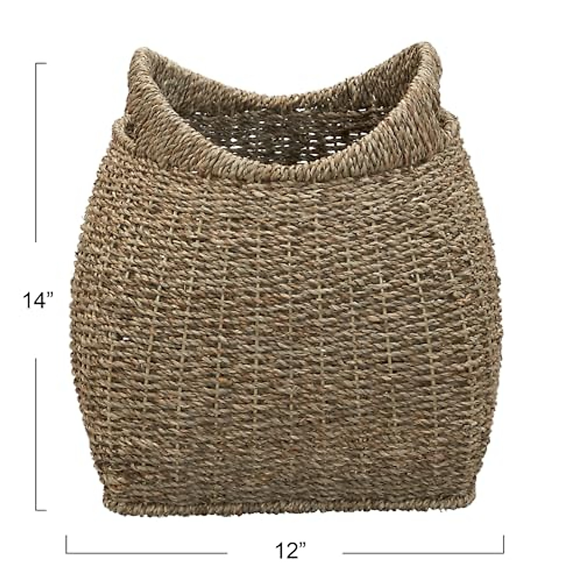 Household Essentials Handled Basket, Natural Seagrass