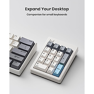Kisnt Wireless Mechanical Number Pad, Bluetooth 5.0&2.4G Wireless Dual Mode Hot Swappable Numeric Keypad,17 Keys Gasket Numpad, Ten-Key with PBT Keycaps for Laptop/PC/TKL Keyboards(Linear Switch)
