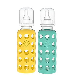 Lifefactory 9oz Glass Baby Bottle 2pk - Kale/Mango