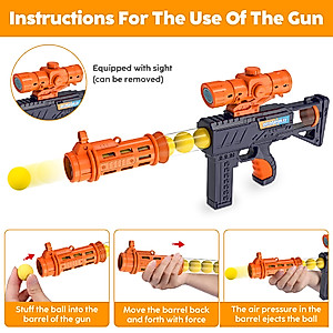 Shooting Game Toy for 5 6 7 8 9 10+ Years Old Boys Girls, 2pk Foam Popper Air Guns with Animal Shooting Target and 24 Foam Balls Bullet,Indoor Outdoor Activity Games, Birthday Easter Gifts for Kids