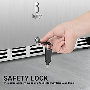 ICEJUNGLE Refrigerator, Single Door, Silver Outdoor Refrigerator 24'' Built-in/Freestanding Compressor Beverage Fridge Refrigerator for Home and Commercial Use