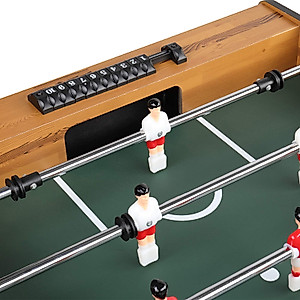ZLLD 48in Football Table with Plastic Cup Holder, Arcade Table Soccer for Home, Game Room(Log Color)