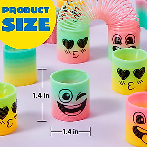 JOYIN 30 Pcs Spring Rainbow Party Favor, Mini Plastic Coil Spring Toy, Fidget Stress Coil Mini Springs Bulk Toys for Carnival Prize Birthday, Goodie Bag Stuffers