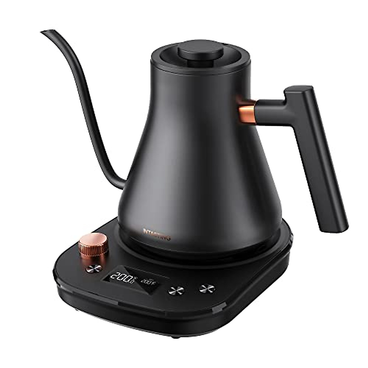 INTASTING Electric Kettle, Electric Tea Kettle with LCD Display, ±1℉ Temperature Control Gooseneck Electric Kettle, Auto Shut-Off/Keep Warm/Brew Timer, Quick Heating Hot Water Kettle Electric, 0.9L