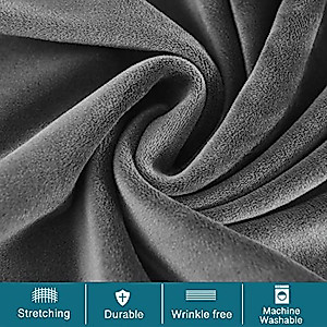 Storage Ottoman Cover,Stretch Velvet Rectangle Storage Bench Cover Jacquard Ottoman Covers Rectangle Folding Storage Bench Ottoman Cover Footrest Stool Slipcover with Elastic Bands Dark Grey Medium