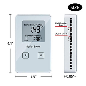 Funny Kitchen Home Radon Detector,Portable Radon Meter,Long and Short Term Monitor,Rechargeable Battery-Powered,Radon Test Kit