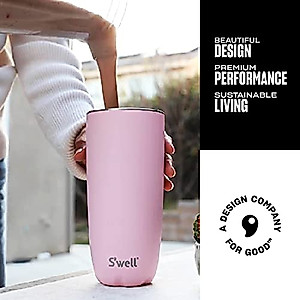 S'well Stainless Steel Tumbler with Straw - 24 Fl Oz - Pink Topaz - Triple-Layered Vacuum-Insulated Containers Keeps Drinks Cold for 18 Hot for 5 Hours - BPA-Free Water Bottle