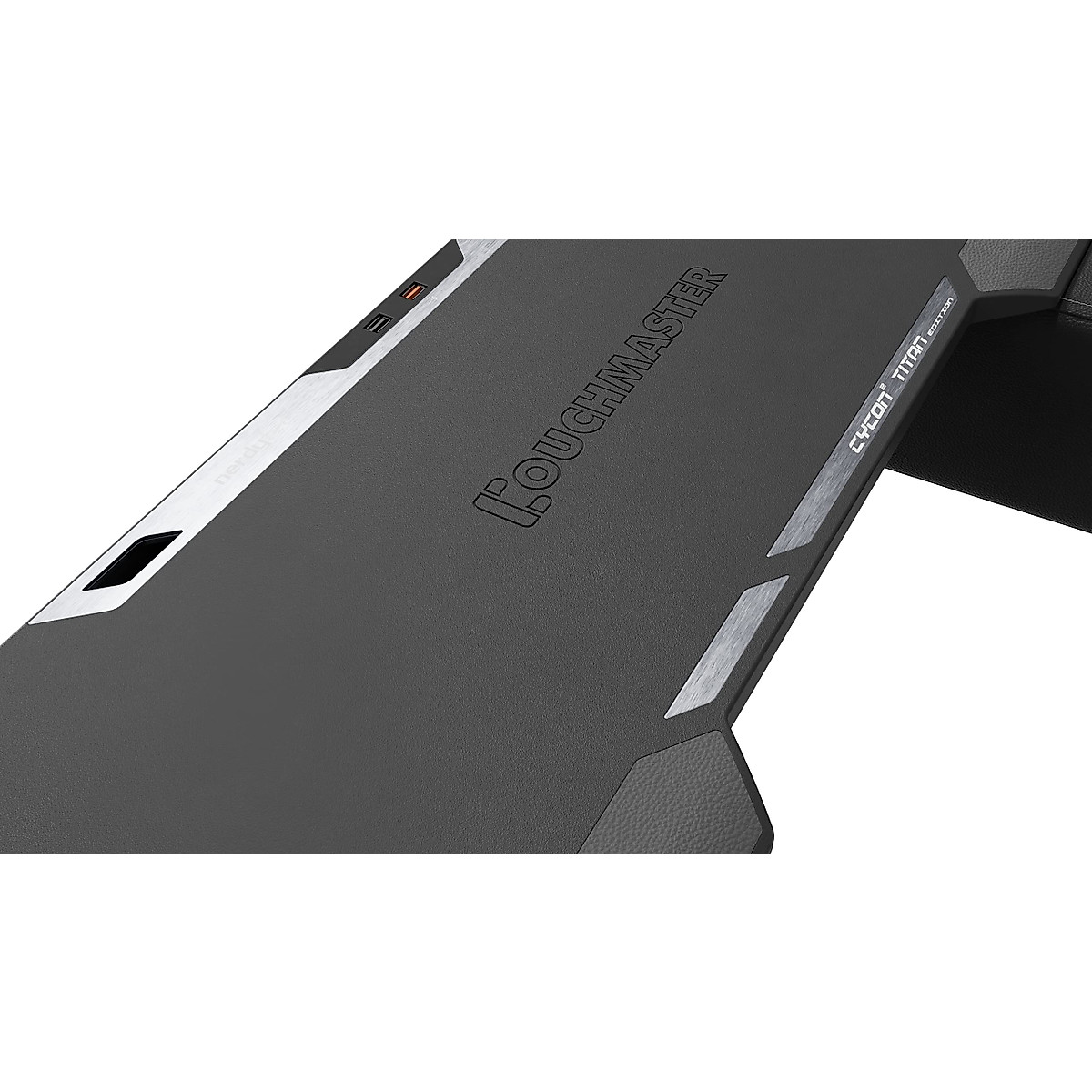 Couchmaster CYCON² Titan Edition, Couch Gaming Desk for Mouse & Keyboard (for PC, PS4/5, Xbox One/Series X), Ergonomic lapdesk for Couch & Bed, Nappa Leather, Real Titanium (Renewed)