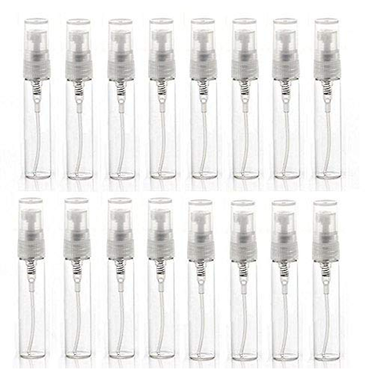 Elfenstal- 25pcs Clear 5ml 1/6oz Glass Atomizer bottle Spray Refillable Perfume Empty Bottle Glass Clean Cloth for Travel Party Must Makeup Tool
