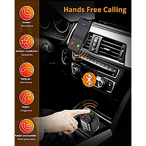 UNBREAKcable Bluetooth FM Transmitter for Car, Support QC3.0, 20W Wireless Bluetooth Radio Car Adapter Receiver MP3 Audio Music Player FM Transmitters, Type C PD20W Handsfree Call Car Charger