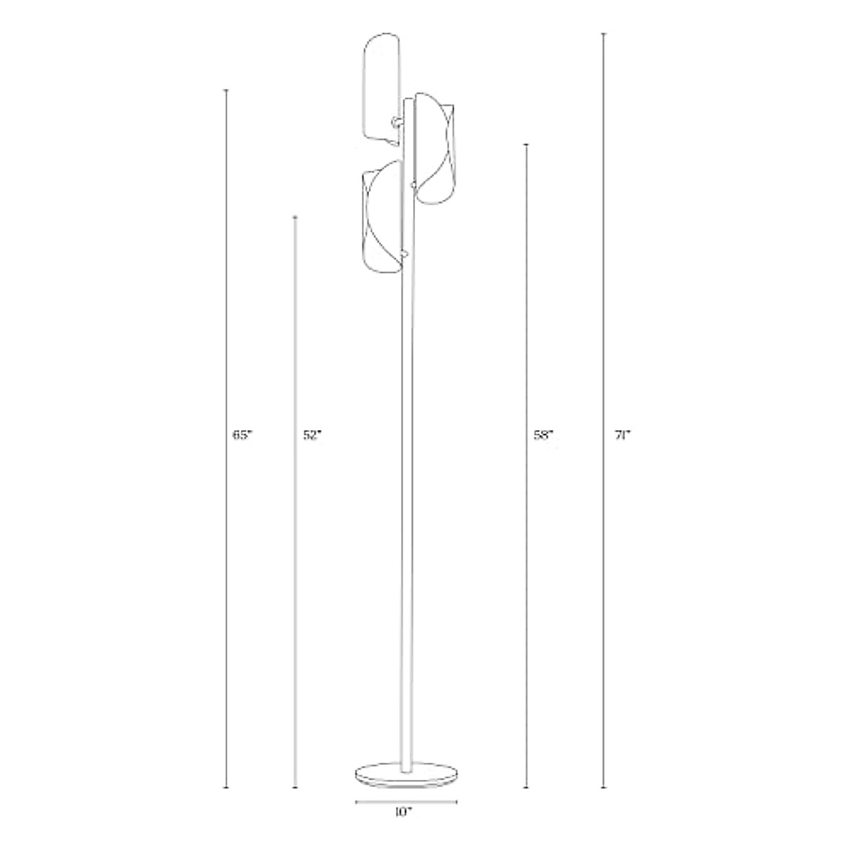 Brightech Lyra LED Tree Floor Lamp for Mid-Century Modern, Contemporary, Industrial Décor, 3 Light Head Standing Lamp with Metal Cage Shade, Standing Pole Tall Lamp for Living Room, Bedroom - Brass