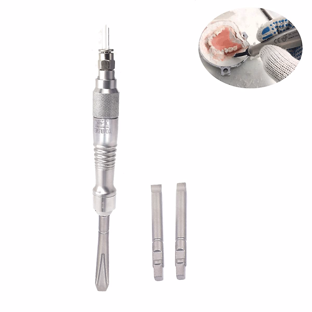 Micro Air Flux Chipper Medical Gypsum Breaker Dental Cast Stomatology Engrave Scaler Pneumatic Scraper Gas Shovel 3 Chisels With Foot Switch Engrave Tools