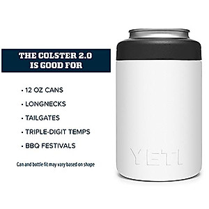 YETI Rambler 12 oz. Colster Can Insulator for Standard Size Cans, White (NO CAN INSERT)