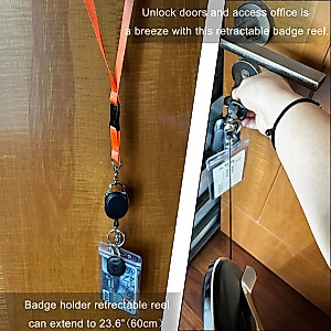Retractable Badge Reel with Claw Clasp and Clip for Id Card Holders (2Pack)