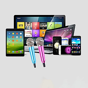 bjduck99 3.5mm Universal Wire Connect Karaoke Metallic Mini Microphone for Cell Phone PC - Silver