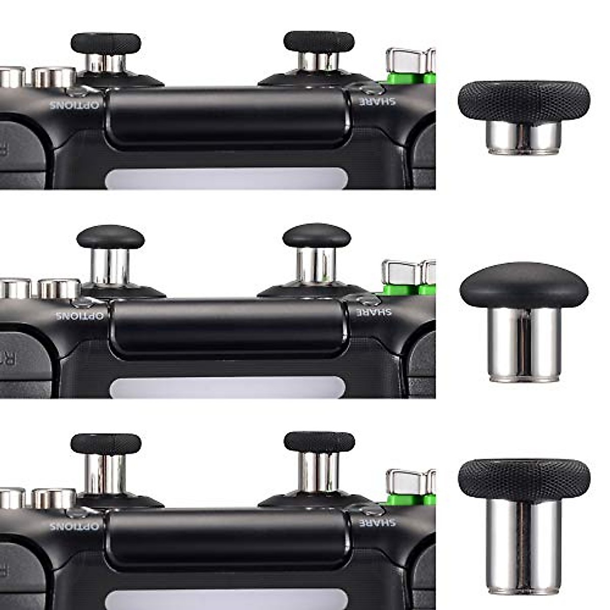 eXtremeRate Magnetic Metal Bullet Buttons Dpads for PS4 Controller, Aluminium Thumbstick Joystick Adustable Height, Replacement Parts for PS4 Slim Pro Controllers (31 in 1)