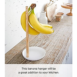 Yamazaki Home Stand Banana Hanger | Steel + Wood, One Size, White
