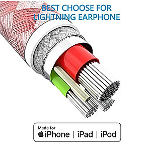 MFi-Certified Lightning Cable iPhone Charger - Compatible with iPhone Xs MAX XR X 8 8 Plus 7 7 Plus 6s 6s Plus 6 6 Plus and More (6FT Rose)