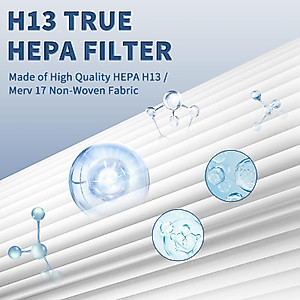 4 Pack 115115 HEPA Replacement Filter A Size 21 Compatible with Winix PlasmaWave Air Purifier C535 5300 5300-2 5500 5500-2 6300 6300-2 P300 AM90 9000 5000 5000B C909 9800 by Funmit