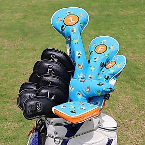 Craftsman Golf Birdie Birds Driver Fairway Wood Hybrid Headcovers for Ping Adams Etc.(3pcs (1,F,H))