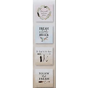 EABC 2024 Wall Calendar FOLLOW that DREAM 12 Month Illustrated Art Arrow Decoration Plan Ahead At A Glance 11' x 11" (bundle with KCBrand Sticker/gel pen) Home Office Inspiration Quotes