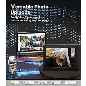 Cozyla Digital Picture Frame WiFi Free Unlimited Storage AI-Powered Send Pictures & Video via Google Photos Email Web Browser App Digital Photo Frame Electronic Picture Frame Slideshow 10.1 Inch Black