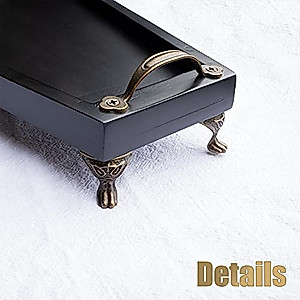 IRISVITA Coffin Tray (Redesigned) - Gothic Decor for Home, Spooky Decorative Tray, Goth Room Decor, Black Wooden Tray for Holding Crystal, Jewelry, Skull Mugs, Candles, Essential Oil.