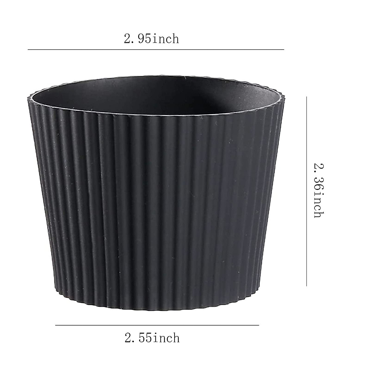 ATCYMI 6 PCS Reusable Coffee Cup Sleeves for Iced Hot Drink Silicone Heat Resistant Protector Cover for Glass Bottle Mug Cup Sleeve