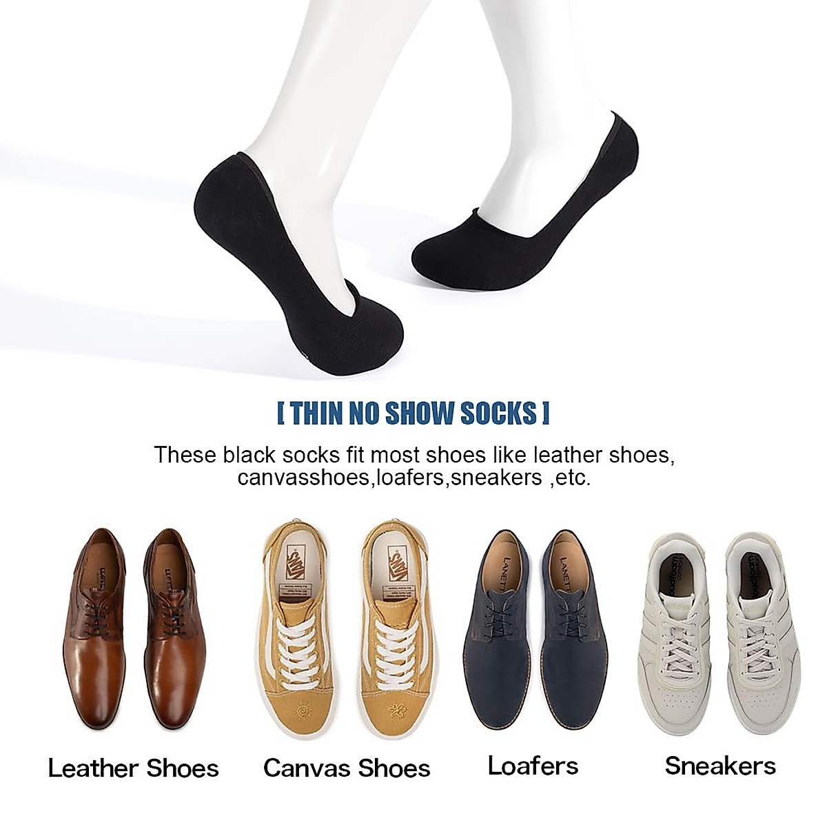 COTTGREEN No Show Socks Men,No Show Socks Womens Size 7-9-11,Anti-slid Invisible Socks For Men Moisture Wicking Cotton Socks|9 Packs Black