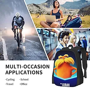 NALCKA The Anime Lorax Backpack Large Capacity Leisure Travel Backpack Book Bag Outgoing Daypack 12.5x5.5x16.5 inch