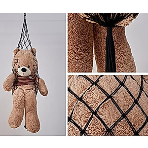 Large Toy Hammock Stuffed animal Net Macrame Plush Toy Display with One Hook for Corners, Walls and Ceiling Hanging Net stuff animal storage for kid room Bedroom Playroom