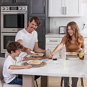 FAMHH 8 Inch Appetizer Plates Set with Dipping Cups for Serving, Desserts, Salads – Chip-Resistant, Porcelain, Rectangular Dinner Plates – Free of Plastic & Lead – 6 Small, White Dinner Plates & Cups