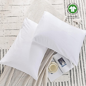 NEXHOME PRO 100% Organic Cotton Queen Pillowcases Set of 2, Envelope Closure Linen Feel Textured Natural, Soft and Durable, Premium Cooling Pillow Cases for Bed (20x30 inch, White)