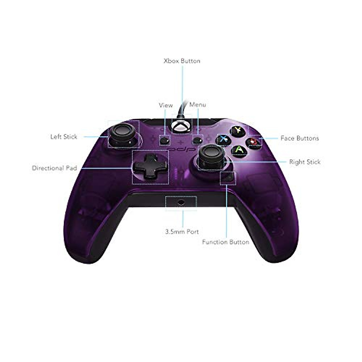 PDP Gaming Wired Controller: Royal Purple - Xbox One