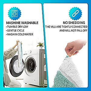 SiliPacks Bathroom Rugs 20"x32" Non-Slip Microfiber Carpet, Machine Washable Quick Dry Bath Mats for Bathroom, Bedroom and Kithchen -Turquoise