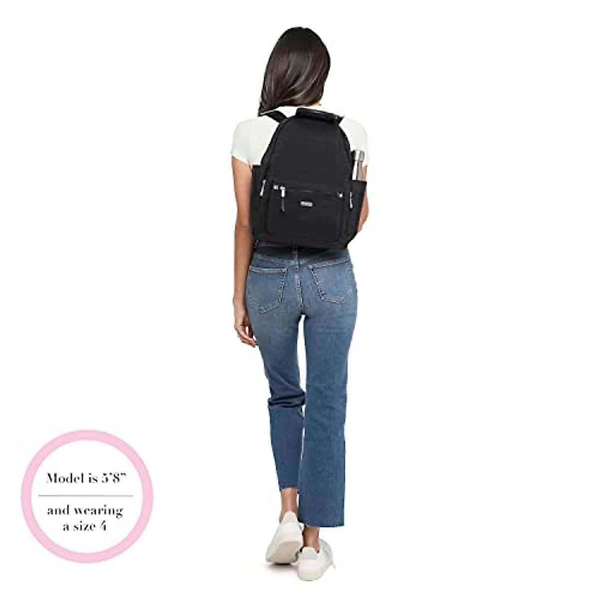 Baggallini womens New Classic Heritage With Rfid Phone Wristlet All Day Backpack, Black, One Size US